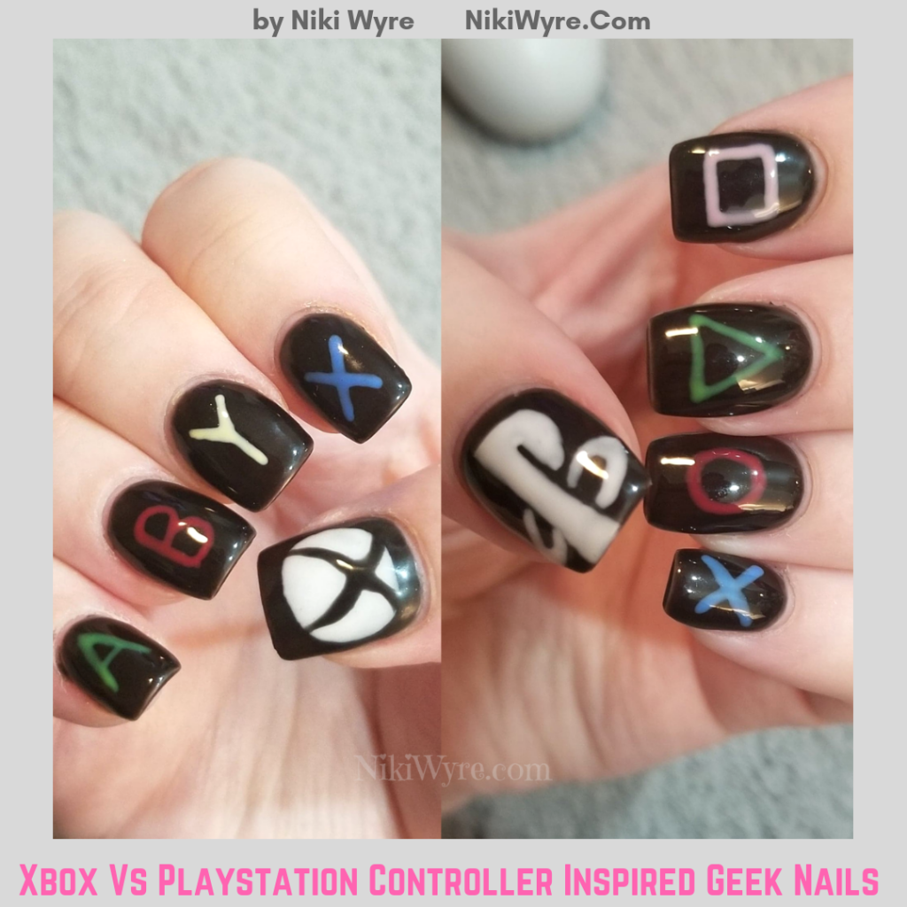 Xbox Vs Playstation Controller Inspired Geek Nails